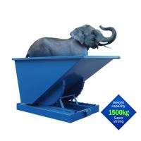 China 4ft Wide Self Dumping Hopper Forklift Bin Waste Management Skips for sale