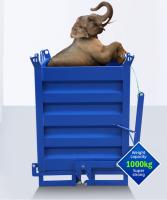 China Heavy Duty Forklift Crane Attachment Waste Bin Container 1000L/H Dumping Capacity for sale