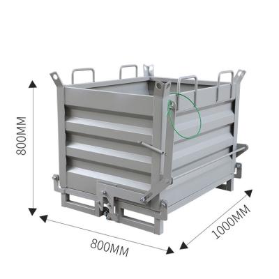 China Customizable Waste Collection Bin Convenient Drop Bottom Chips And Metal Container for sale