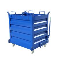 China Customizable Waste Collection Bin Convenient Drop Bottom Chips And Metal Container for sale