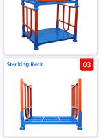 China Warehouse Q235 Steel Pallet Waste Treatment Metal Stackable Shelves for sale