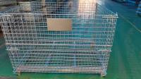 China Foldable Steel Wire Mesh Storage Cage Space Saving Industrial Container for sale