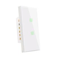 China Glomarket Wifi 2 Gang Eu Standard Smart Switch Wall Touch Panel Light App Control Switch Smart Home Appliances for sale