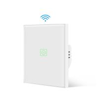 China Glomarket 1 Gang Wifi Tuya Glass Panels Wifi Switch Controller No Neutral Eu Standard Remote Life App Smart Home for sale