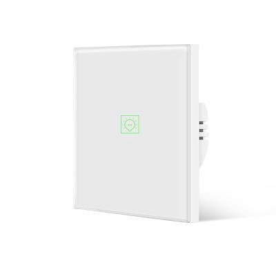 China Glomarket 1 Gang Wifi Tuya Glass Panels Wifi Switch Controller No Neutral Eu Standard Remote Life App Smart Home for sale