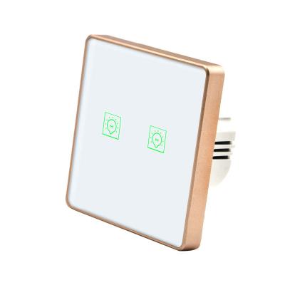 China Glomarket 2 Gang Zigbee High Quality Tuya Switch Controller No Neutral Smart Home System Switch Interruptores for sale