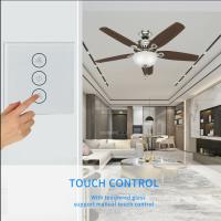 China Glomarket Eu Standard Wifi Smart Ceiling Fan Switch With Touch Panel Interruptor App Remote Control Switch for sale