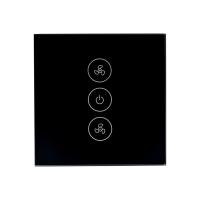 China Glomarket Tuya Zigbee Glass Touch Panel Smart Voice Control Ceiling Fan Lamp 10A Wireless 2.4Ghz Switch for sale