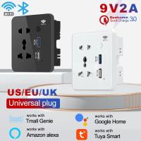 China Glomarket Tuya Wifi Smart Sockets Usb Charger Electrical Plug Socket Remote Control With Alexa Google For Smart Home for sale