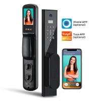 China Waterproof Tuya Wifi Smart Door Lock With Camera Electronic Fingerprint Digital Lock for sale