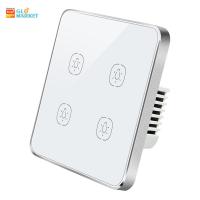 China Glomarket Smart Wall Switch EU Standard 1 / 2 / 3 / 4 Gang Tuya Wifi Voice Control for sale
