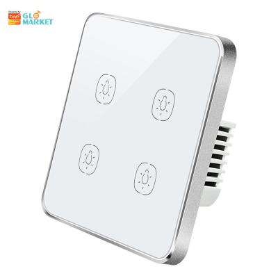 China Glomarket Smart Wall Switch EU Standard 1 / 2 / 3 / 4 Gang Tuya Wifi Voice Control for sale