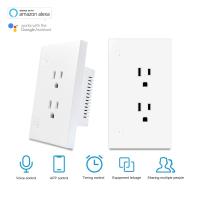 China Tuya Wifi Electrical Sockets Voice Control Universal Smart Socket With Alexa / Google for sale