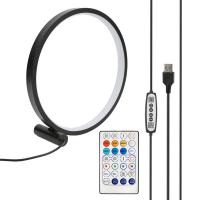 China Modern Smart RGB Ring Desk Lamp 3 Color Temperature Remote / Switch Control for sale
