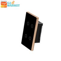 China Alexa Google  4 Gang Smart Switch Wifi Wireless Touch Remote Control Tuya Home Wall Switches for sale