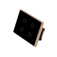 China Alexa Google  4 Gang Smart Switch Wifi Wireless Touch Remote Control Tuya Home Wall Switches for sale