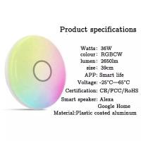 China 36W Modern Music Ceiling Light Colorful RGB Remote Control APP Smart Music LED Ceiling Light for sale