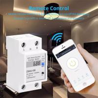 China Tuya Monitoring Smart LCD Display Wifi Energy Meter Remote Control for sale