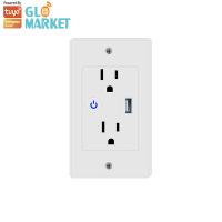 China Google Home Alexa Universal Tuya Wifi Smart Wall Socket With 1 Usb for sale