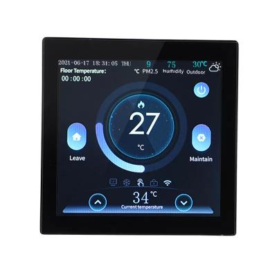 China Color Screen 4.0 Inch Display Smart Room Thermostat Tuya Wifi Underfloor Heating for sale
