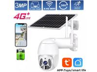 China Night Vision Solar Security PTZ Camera Tuya Wifi / 4G Cloud Storage IP Camera for sale