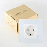 China Glomarket Tuya Smart EU Standard Socket 16A WiFi Smart Home Glass Panel Wall Power Socket Work Alexa Google Home Compati for sale