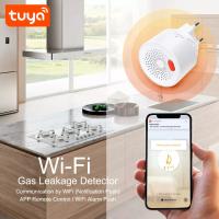 China Tuya Wifi Smart Gas Leak Detector Sensor US/UK/EU Plug Home Security Guard Remote Household Gas Alarm Detector Leakage S for sale
