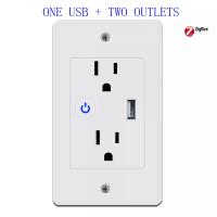 China Smart Wifi Tuya US Standard Wall Socket with USB 2 Plug Outlets For Home Use Electrical 10A 120V Socket With Google&Alex for sale