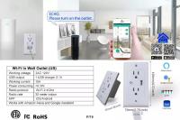 China Smart Wifi Tuya US Standard Wall Socket with USB 2 Plug Outlets For Home Use Electrical 10A 120V Socket With Google&Alex for sale