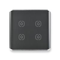 China Tuya Wifi Zigbee 4 Gang Smart Switch UK / EU Standard Curved Surface Touch Control for sale