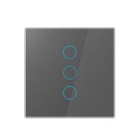 China Tuya Zigebee Touch Operated Smart Wifi Light Switch 10A EU Standard 3 Gang APP Control for sale