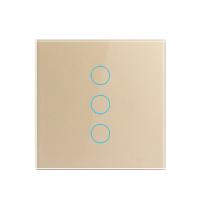 China Tuya Zigebee Touch Operated Smart Wifi Light Switch 10A EU Standard 3 Gang APP Control for sale