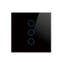 China Tuya Zigebee Touch Operated Smart Wifi Light Switch 10A EU Standard 3 Gang APP Control for sale