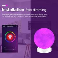 China Magnetic Floating Smart WiFi LED Light 3D Printing Moonlight Living Room Decoration for sale