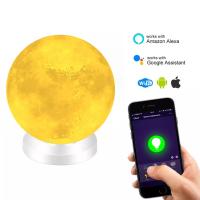 China Glomarket Tuya Smart WiFi LED Light 3D Print Moon Light Dual Mode Dimmable for sale