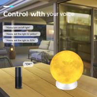 China Glomarket Tuya Smart WiFi LED Light 3D Print Moon Light Dual Mode Dimmable for sale