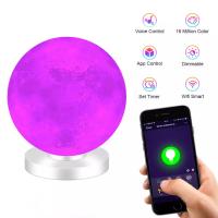 China Glomarket Tuya Smart WiFi LED Light 3D Print Moon Light Dual Mode Dimmable for sale