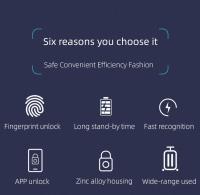 China Zinc Alloy Tuya Smart Padlock USB Charging Fingerprint Padlock For Bag Door Cabinet for sale
