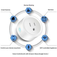 China Tuya Wifi Electric Smart Plug Socket US Standard 16A Wireless Remote Control for sale