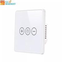 China Glomarket Tuya Wifi Smart Dimmer Switch Glass Panel Voice Remote Control for sale