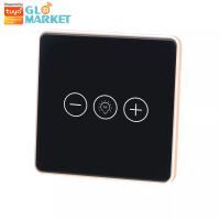 China Glomarket Tuya Wifi Smart Dimmer Switch Glass Panel Voice Remote Control for sale