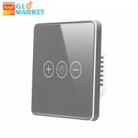 China Glomarket Tuya Wifi Smart Dimmer Switch Glass Panel Voice Remote Control for sale