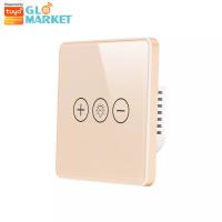 China Glomarket Tuya Wifi Smart Dimmer Switch Glass Panel Voice Remote Control for sale