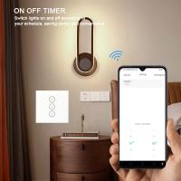 China Glomarket Tuya Wifi Smart Dimmer Switch Glass Panel Voice Remote Control for sale