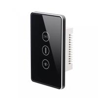 China Voice Control Smart Curtain Switch Google Assistant WiFi US Standard Touch Screen for sale