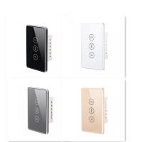 China Voice Control Smart Curtain Switch Google Assistant WiFi US Standard Touch Screen for sale