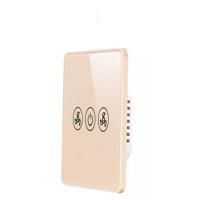 China Glomarket Tuya Smart Wifi Fan Switch US Standard Touch Wall Glass Panel for sale