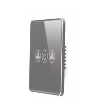 China Glomarket Tuya Smart Wifi Fan Switch US Standard Touch Wall Glass Panel for sale