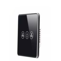 China Glomarket Tuya Smart Wifi Fan Switch US Standard Touch Wall Glass Panel for sale