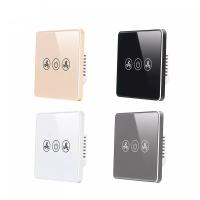 China Tuya Smart Wifi Fan Switch EU Standard Glass Touch Wall Wireless Remote Control for sale